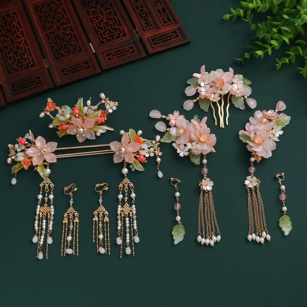 Traditional Chinese Hair Accessories Set: Elegant Pearl Hairpins ...