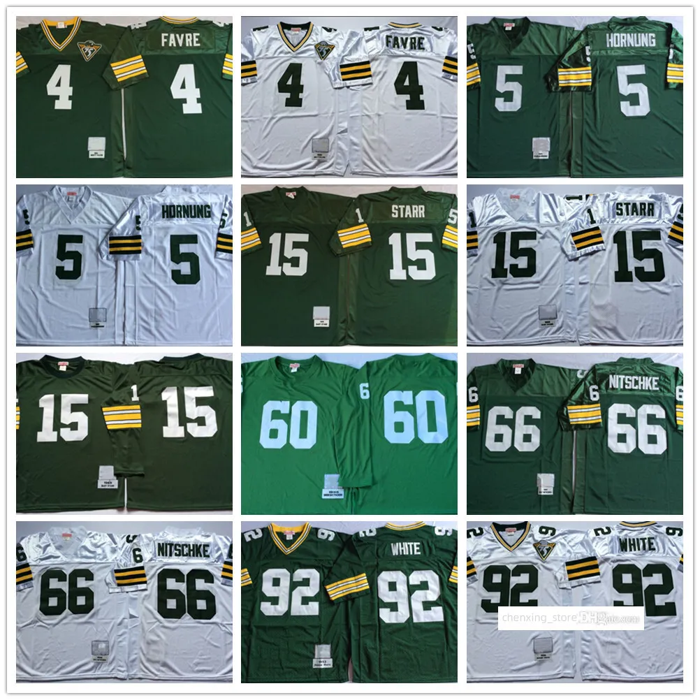 Vintage Stitched Mesh Brett Favre Retro American Football Uniform With ...