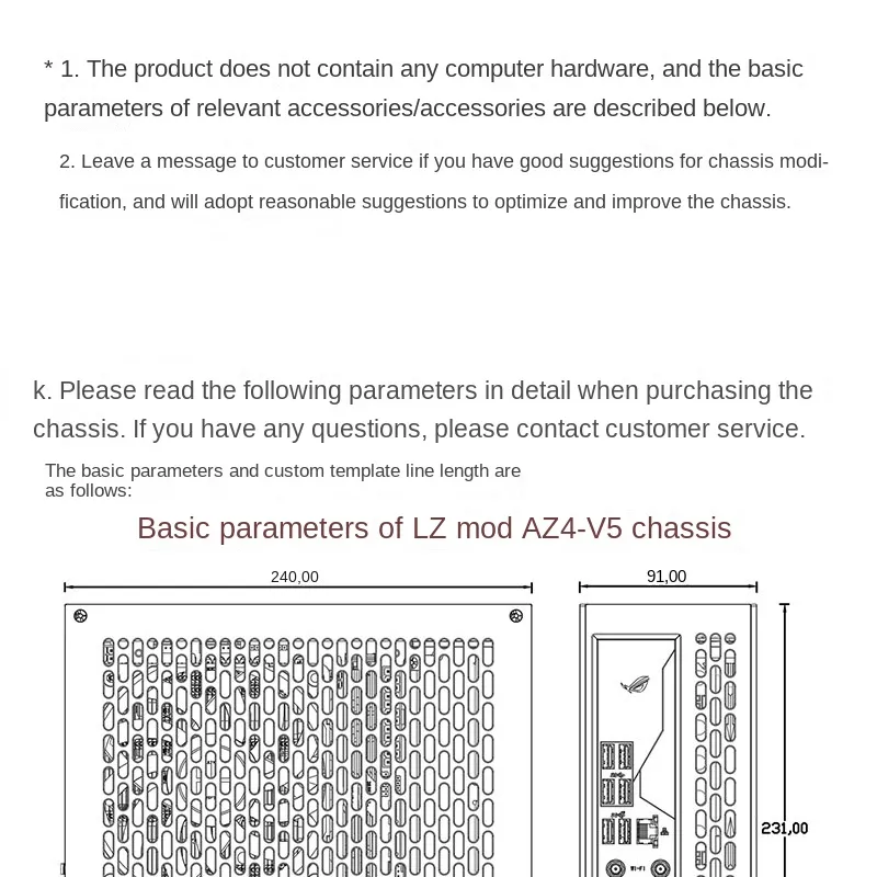 LZmod 5L Mini A24-V5 Dual-Slot Single-Display chassis monocoque with ...