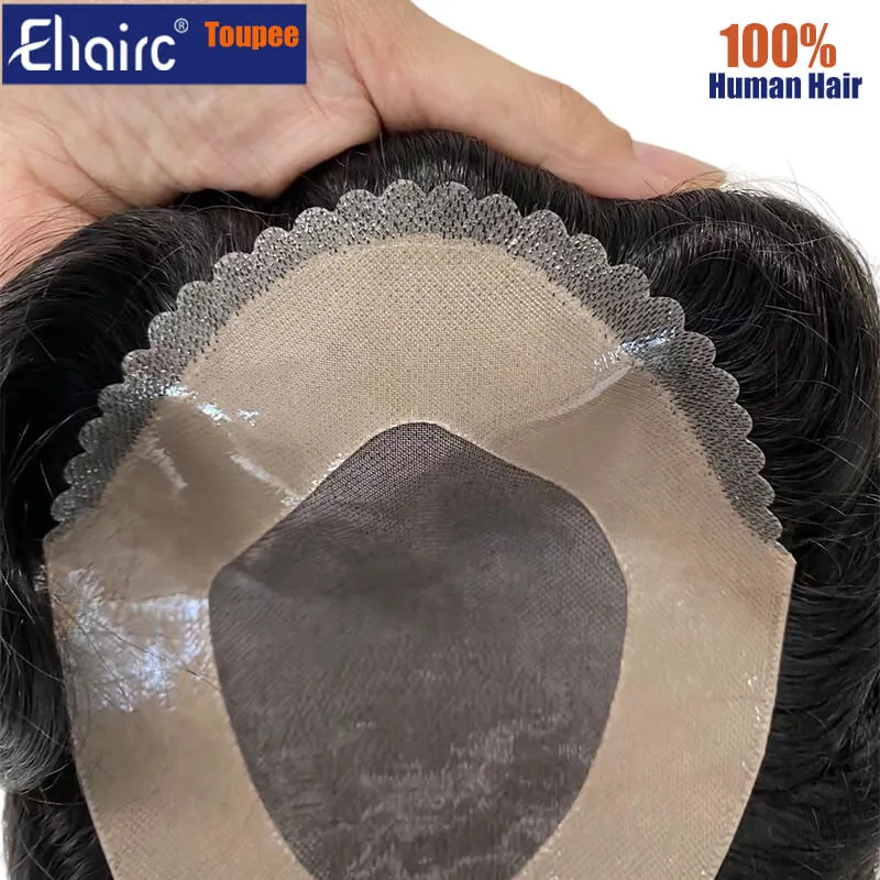 DHgate.com:Mens Breathable Mono Base Wig with Transparent PU Front and ...