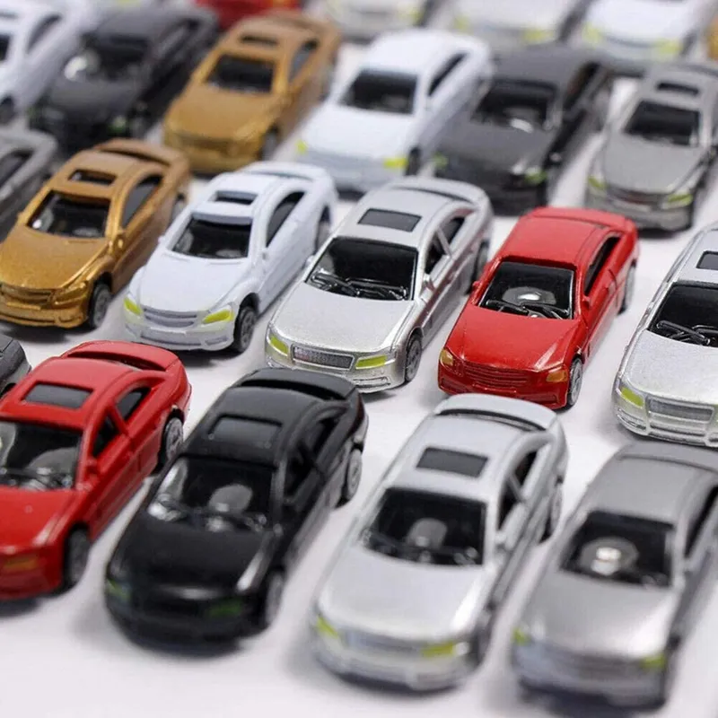 10 Pack 1/87 Mini Model Car Painted Car Models Building Train Scenery ...