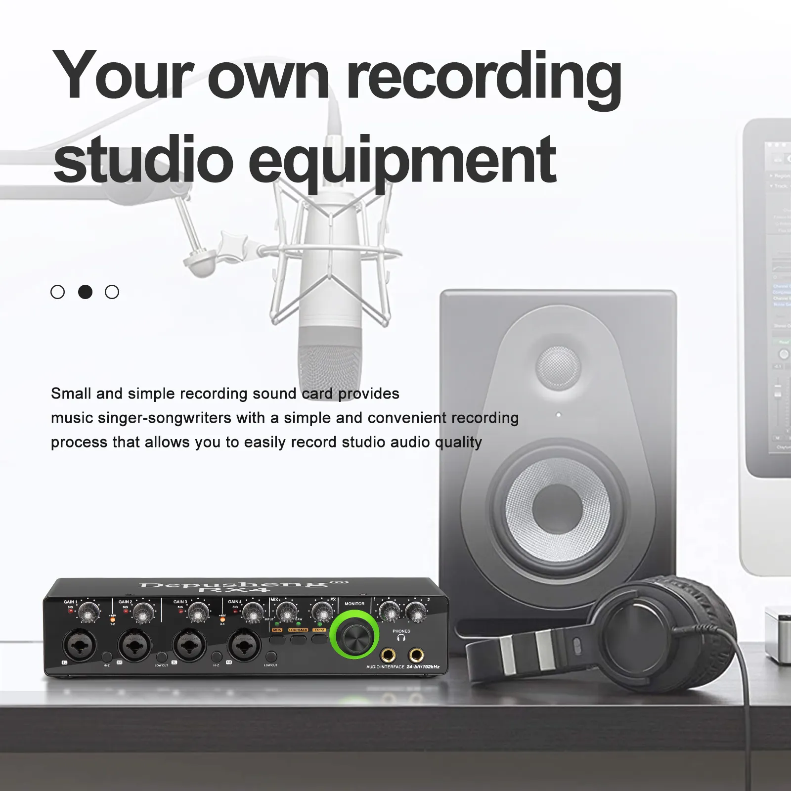 Audio Interface Depusheng RX4 USB Sound Card AD Converter with ...