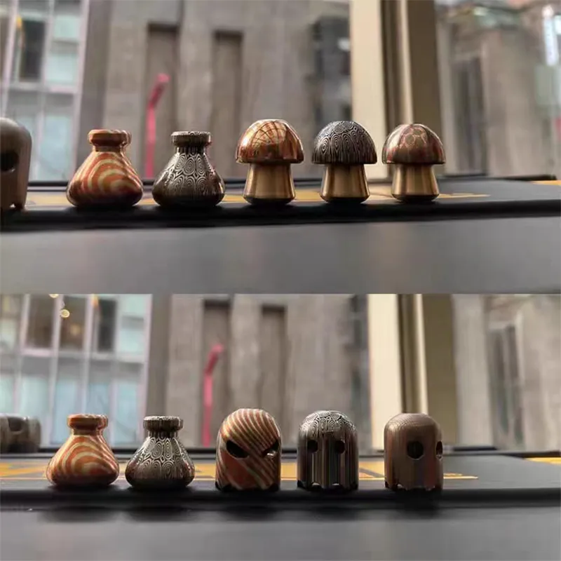 Bead Spinner: Damascus Copper Horse Knife Bead Tool, EDC Fidget Slider ...