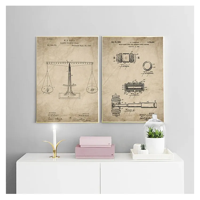 Scales of Justice Lawyer Gift Art Canvas Painting: Handcrafted Wall ...