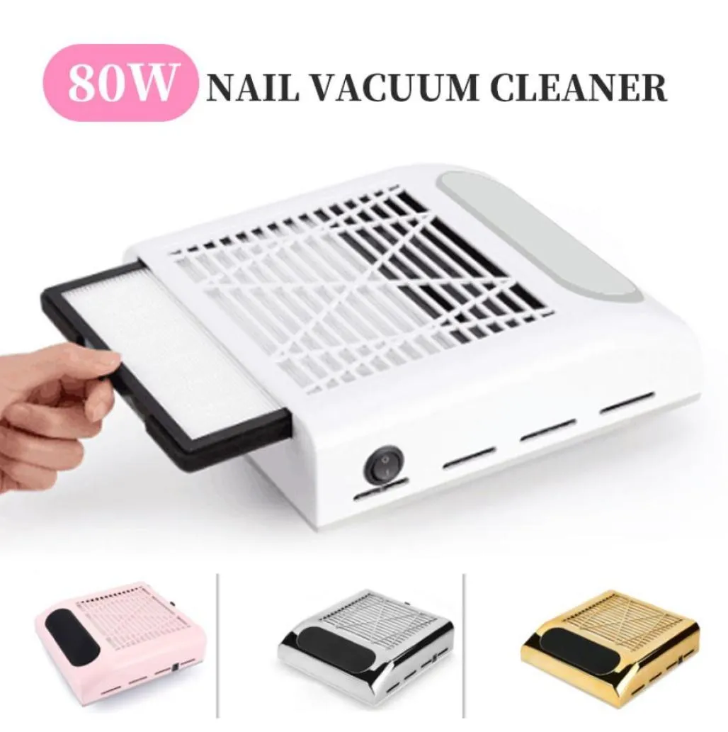 Professional 80W Nail Dust Collector - High Power Vacuum Fan, Filter ...