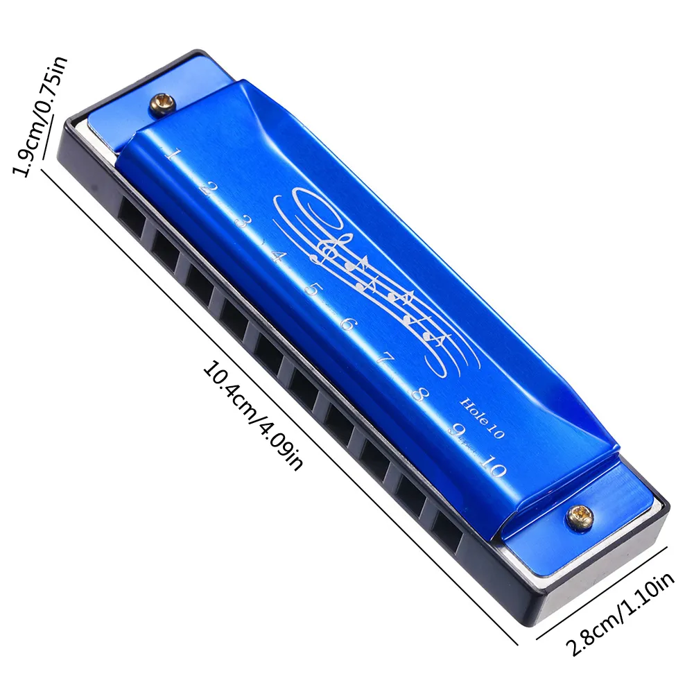 Kids Harmonica 10 Hole Diatonic Musical Instrument with Stainless Steel ...