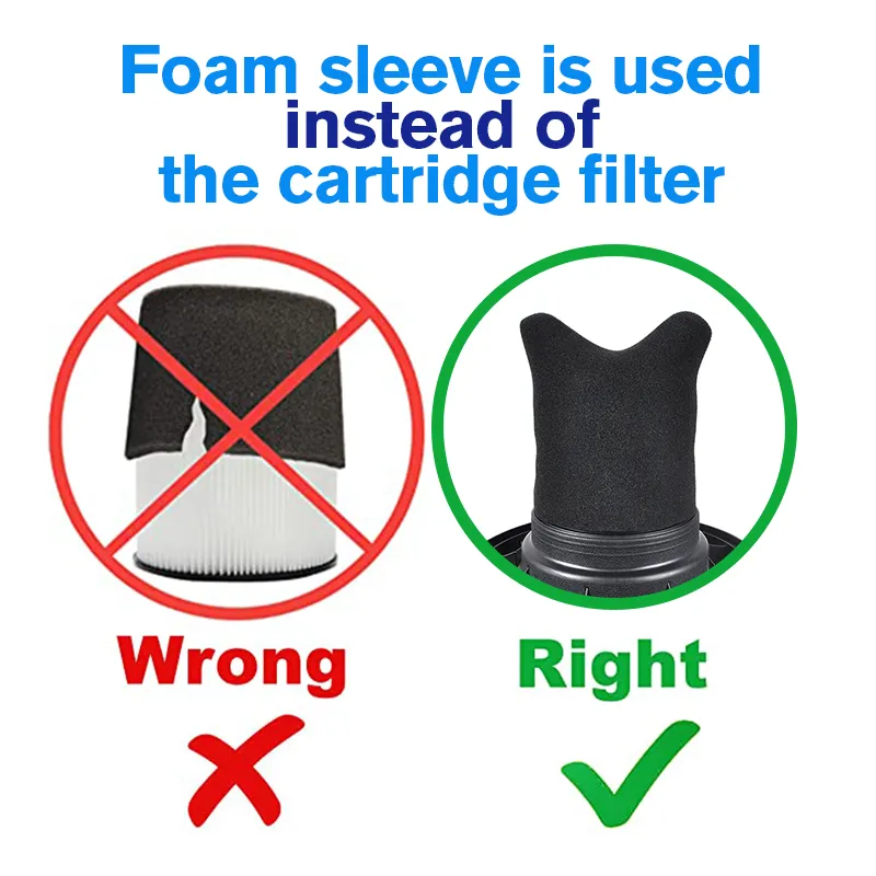Vacmaster Multi-Fit Wet Vac Foam Filters - Washable, Reusable Foam ...