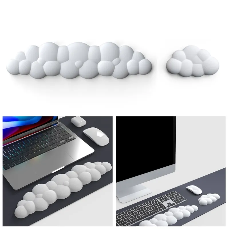 Cloud-shape Keyboard Mouse Wrist Support Pad with Memory Foam Mousepad ...