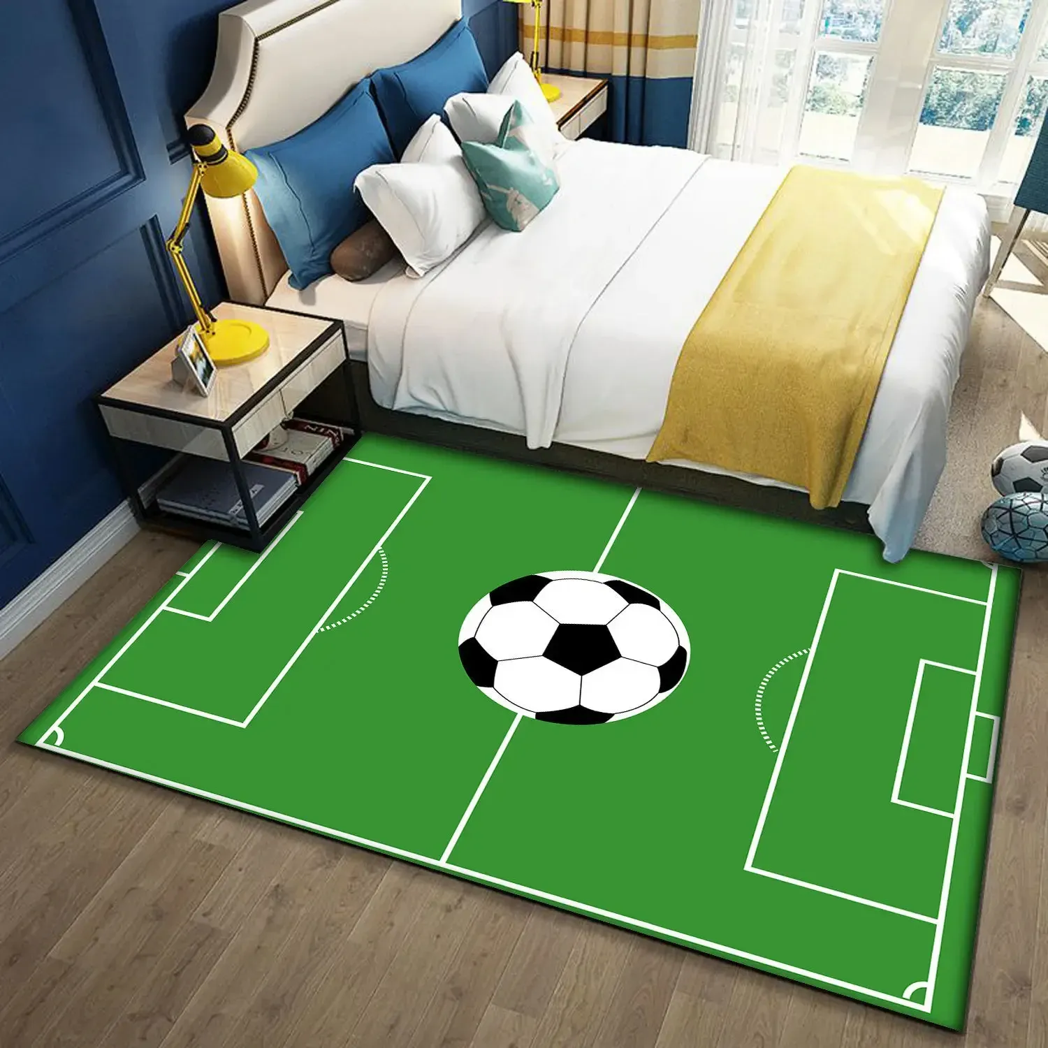 Football Turf Carpet - Green Sports Field Rug for Kids' Playroom ...