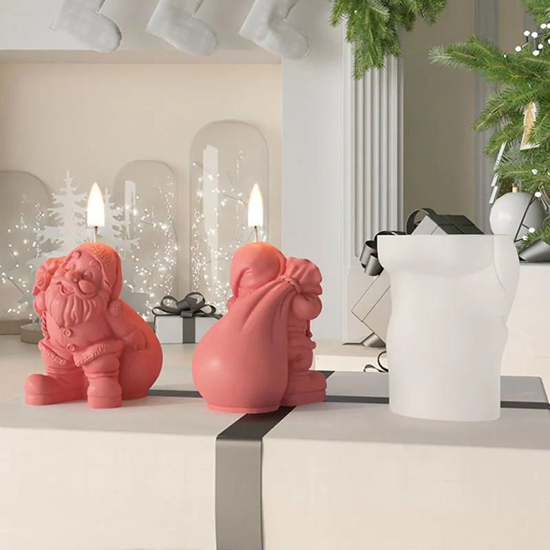 3D Santa Claus Silicone Mold Gift Box Candle Mold... From Ddmyearth ...