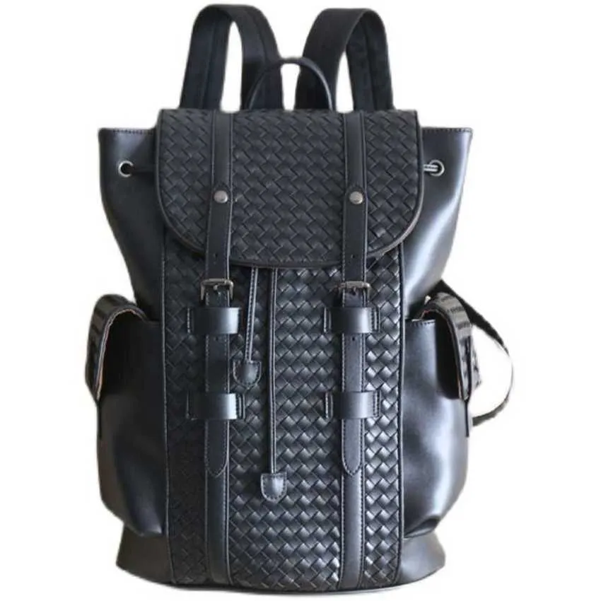 Luxury Chic Leather Woven Backpack Companies For Men Large Capacity ...