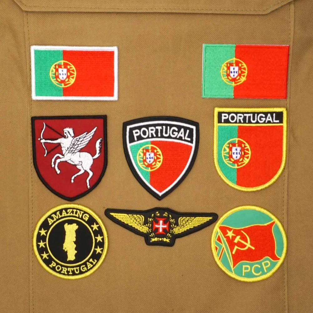 Portuguese Flag Tactical Embroidered Patch - Hook & Loop Backing for ...