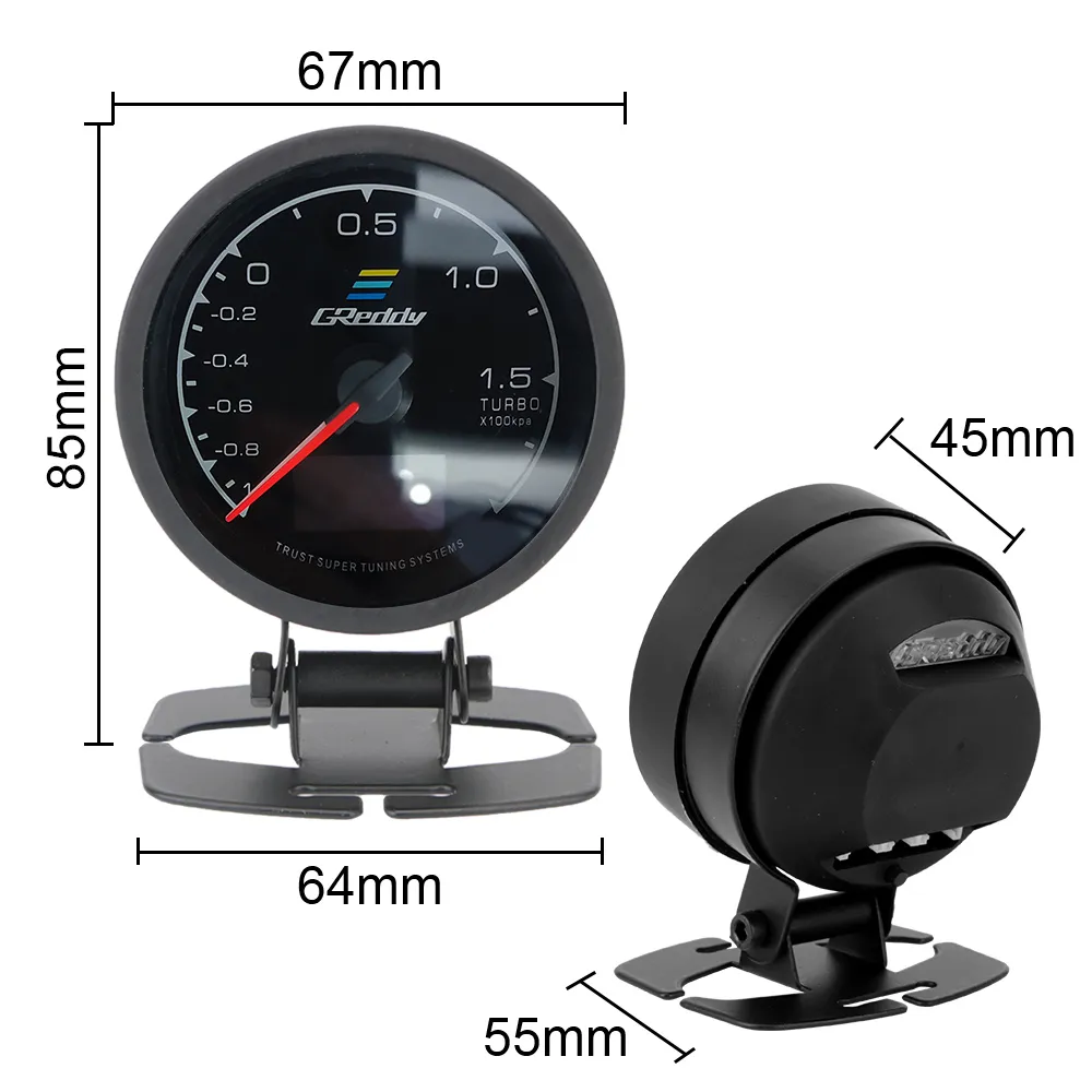 LCD Digital Display Turbo Boost Gauge with Voltage Display for Cars ...