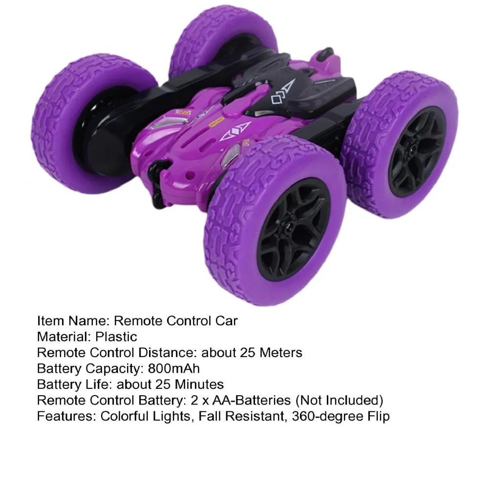 Double-Sided 360° Rotating Stunt Remote Control Car with Colorful ...