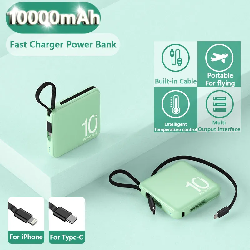 10000mAh Mini Power Banks Fast Charging Portable External Battery Packs ...