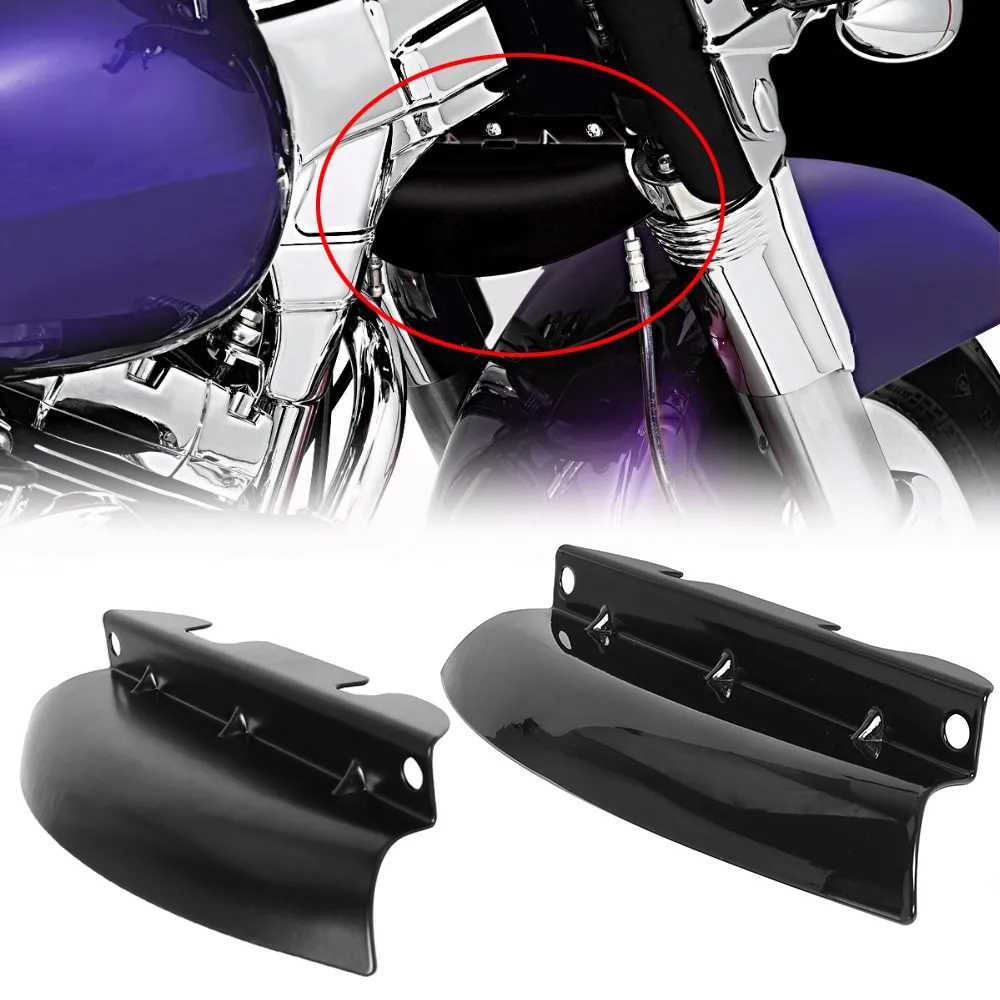 Motorcycle Handlebar Wind Deflectors, Black Lower Triple Tree Fairing ...