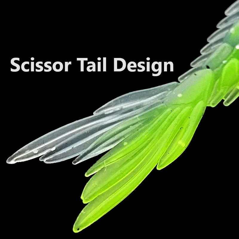 Soft Plastic Fishing Lures Fork Tail Multi-Segment Silicone Swimbaits ...
