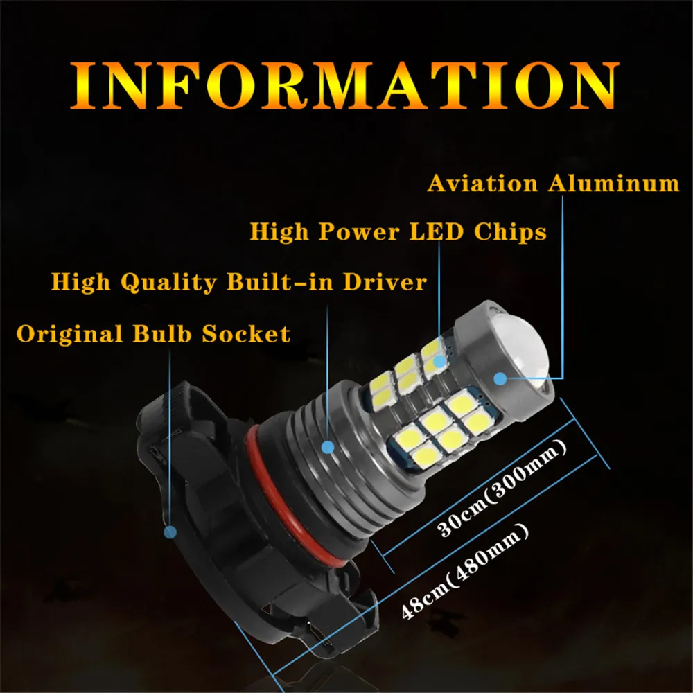 Bright LED Fog Lights PAIR for Jeep Compass 2017-2024, Waterproof Amber ...