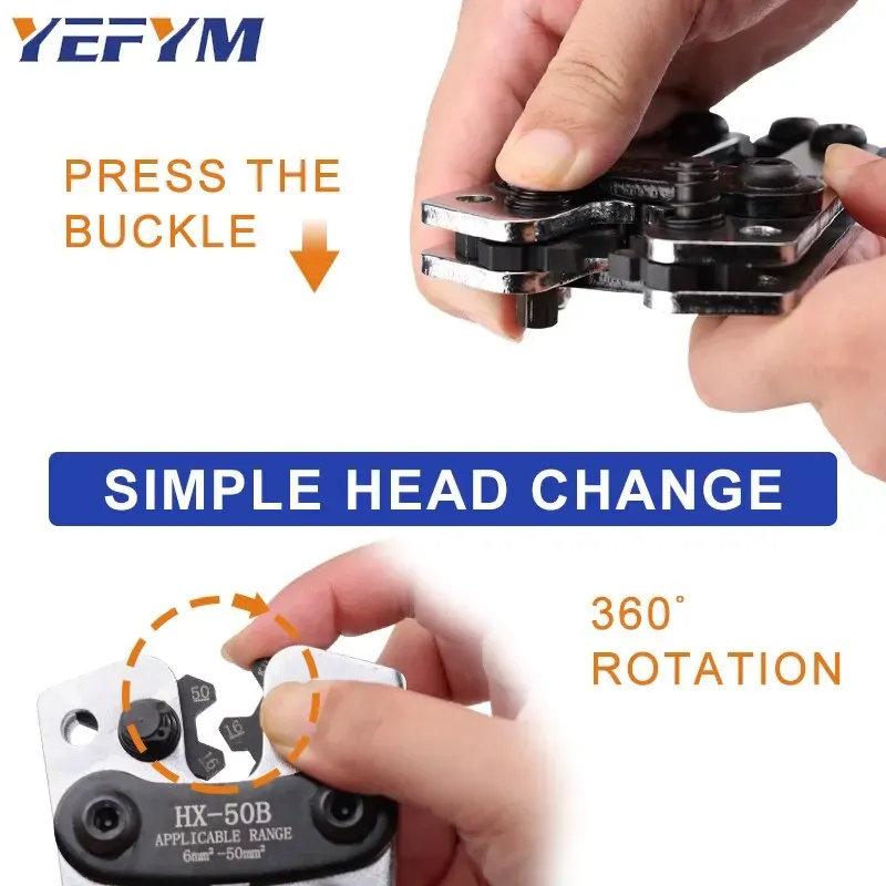 Wire Terminal Crimper Hex Crimp Pliers HX 50B, 6 50mm²/AWG 10 0 ...