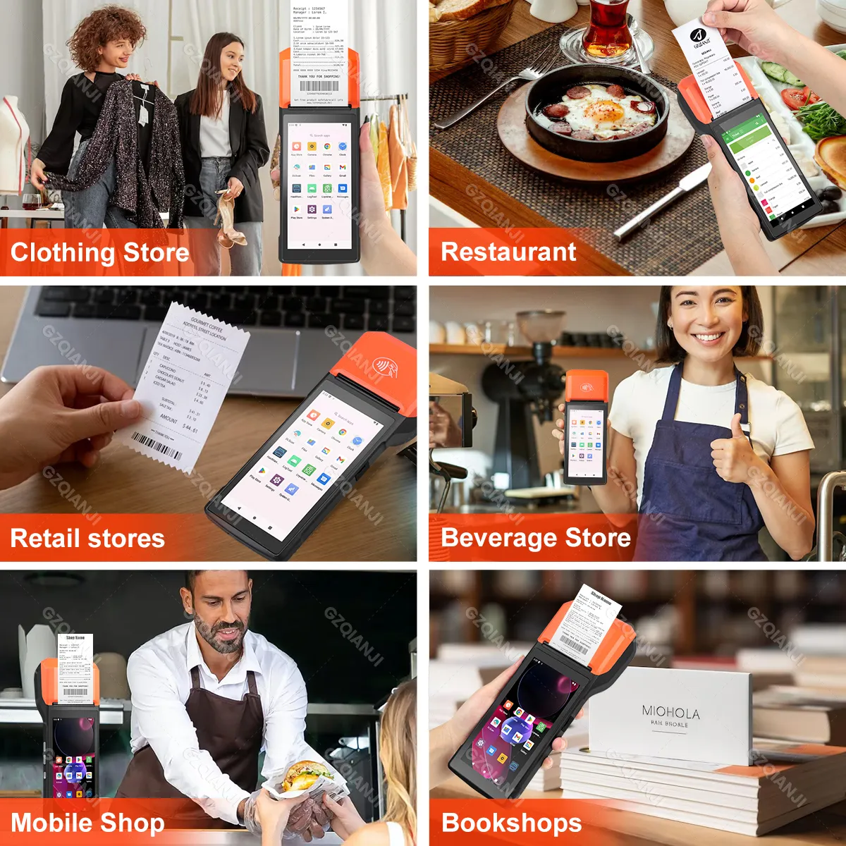Portable Android POS System with NFC Printer, 1D/2D Scanner, for Retail ...