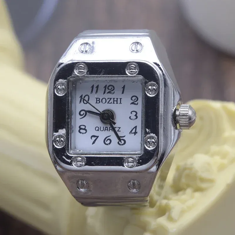 Vintage Punk Finger Watch with Mini Elastic Strap, Alloy Couple Rings ...