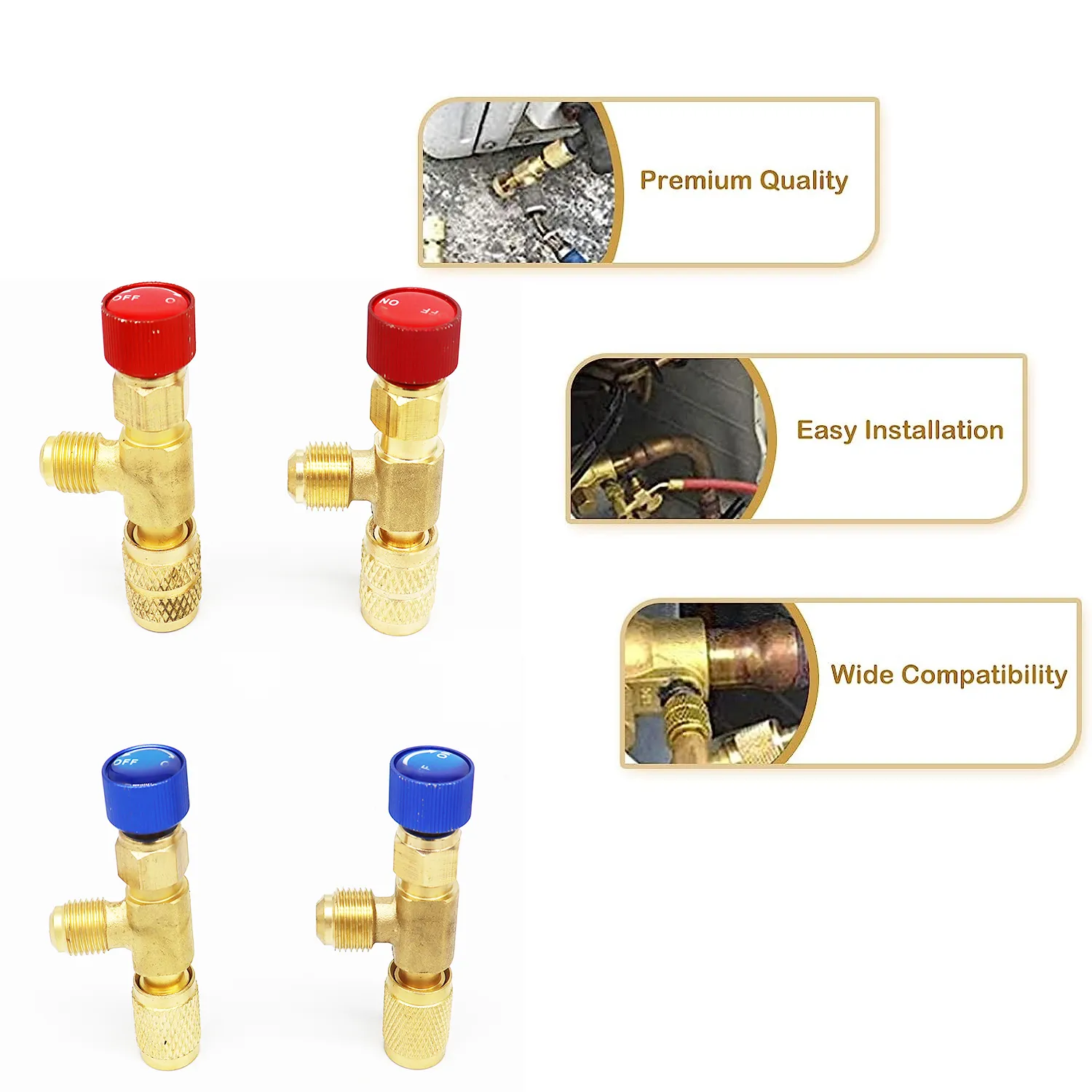 Wholesale R410A R22 Refrigerant Charging Valve Liquid Safety Adapter Flow Control Ball Valve For ...