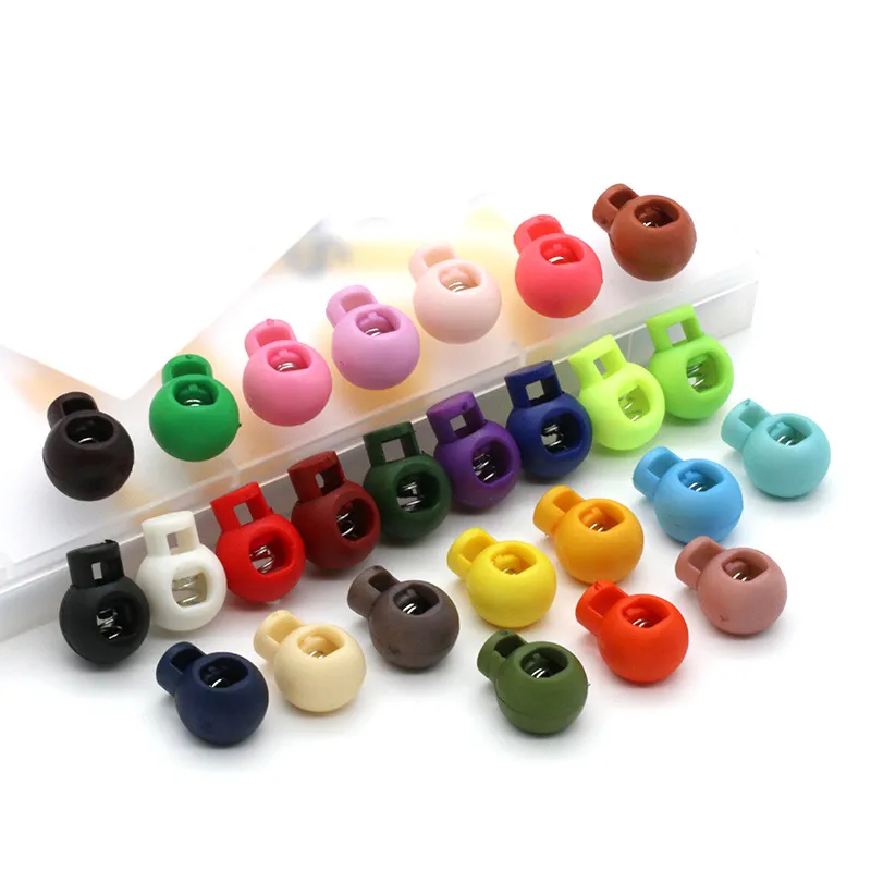 22mm X 17mm Colorful Plastic Ball Round Cord Lock Spring Stop Toggle ...