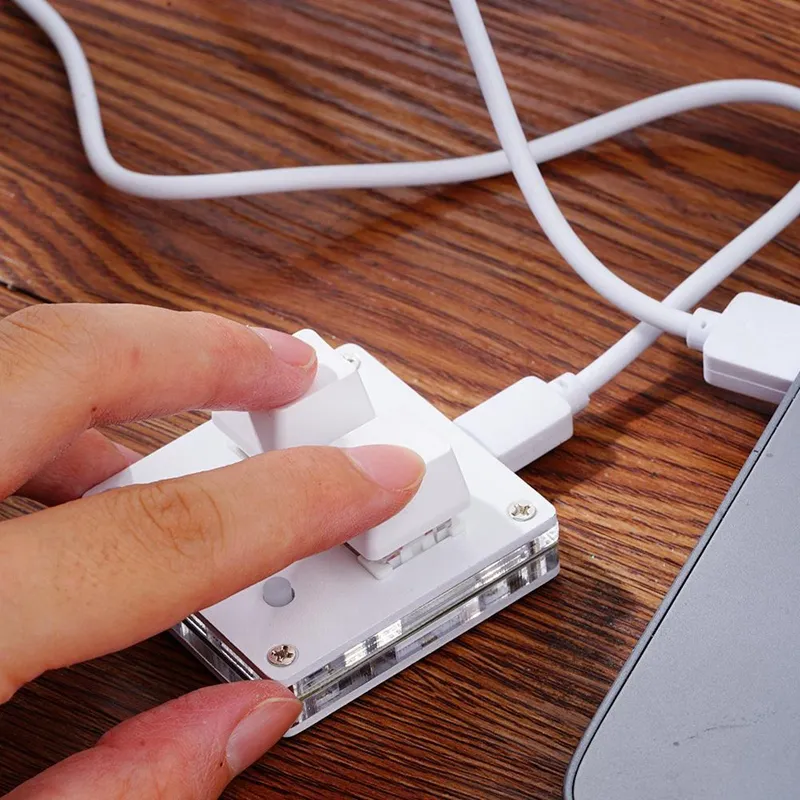 Mini Gaming Keypad, 2 Key OSU Macro Keypad With Blue Switches, Compact ...