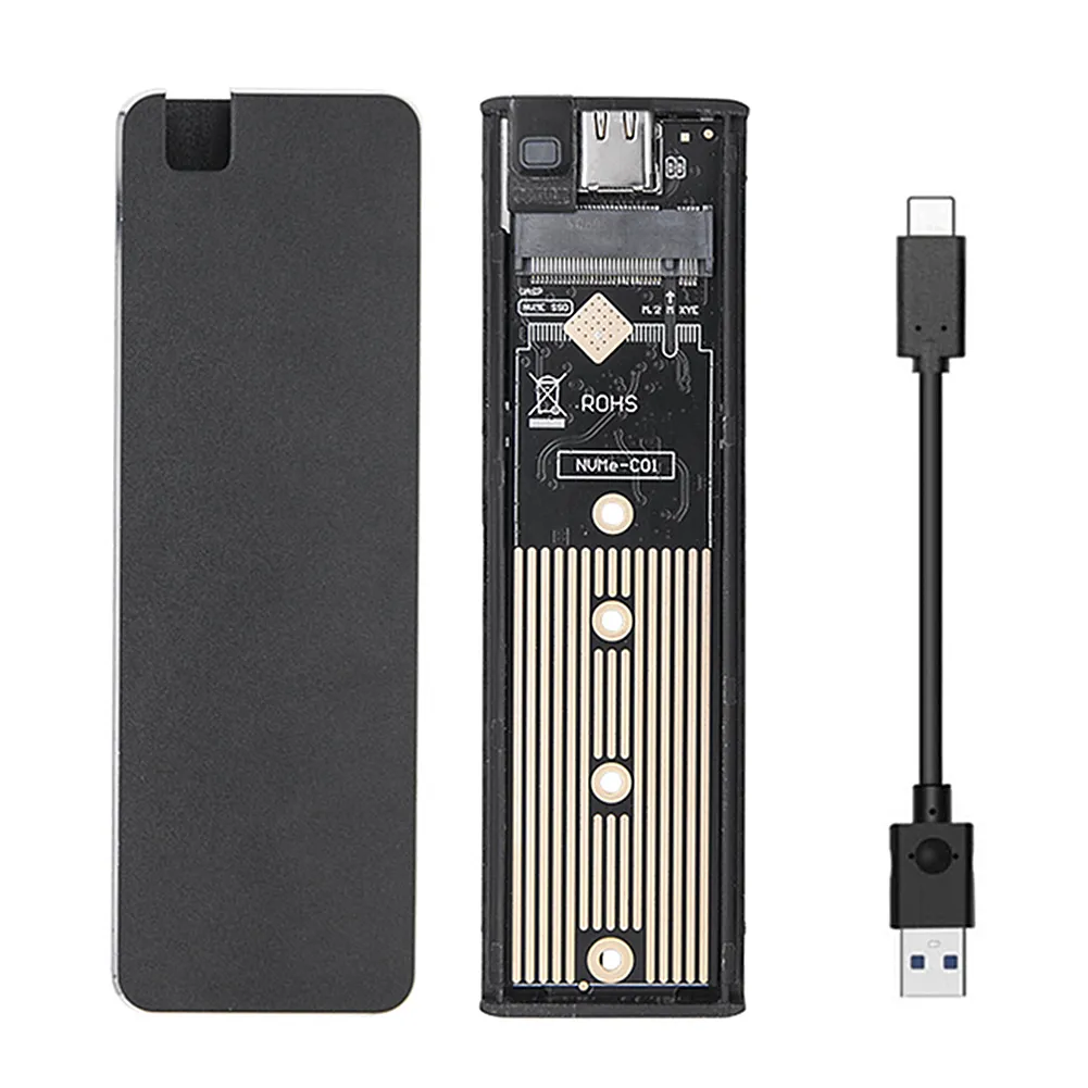 M.2 SATA SSD NVMe Enclosure: 10Gbps External Solid State Drive Adapter ...