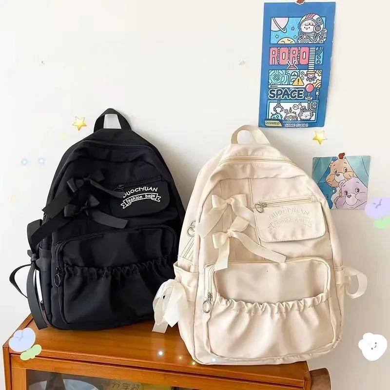 Japanese School Backpack For Students Cute Bow Y2K Travel Bag With High ...