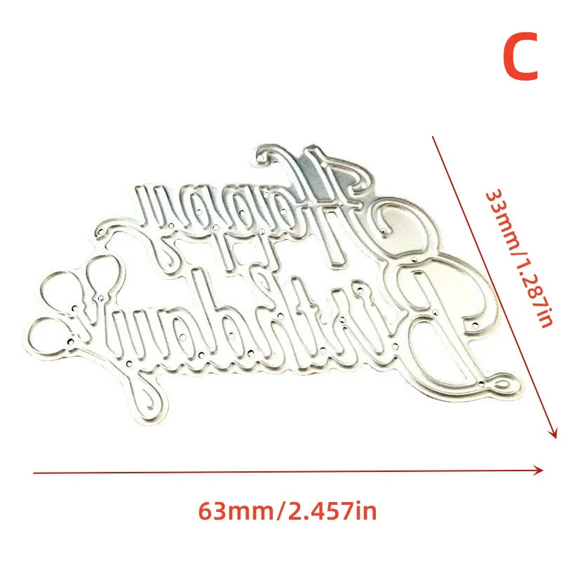 Metallic Birthday Border Cutting Dies Template for Card Making ...