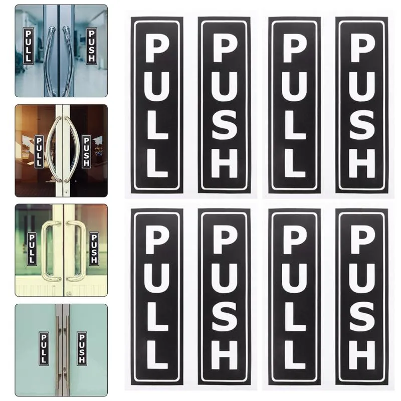 Sliding Door Logo Sticker Adhesive Vinyl Push Pull Sign Decal for ...