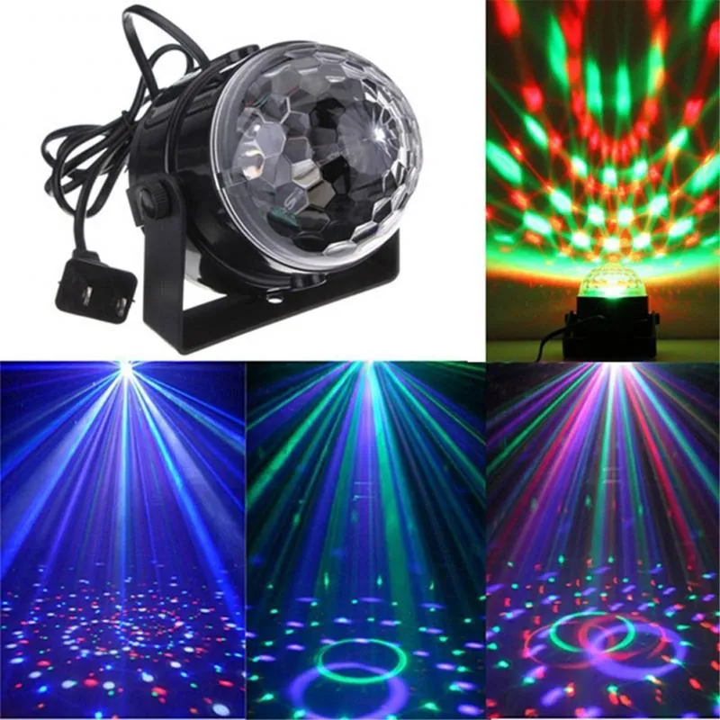 Sound Activated Rotating LED Projector Light - 3W RGB Xmas Stage ...