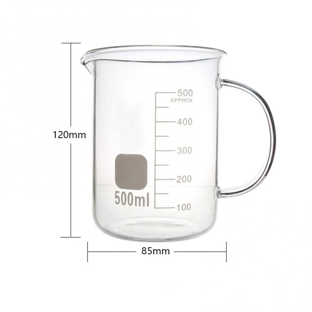 Lab-Grade Glass Beakers with Handle 50-1000ml - Transparent Scales for ...
