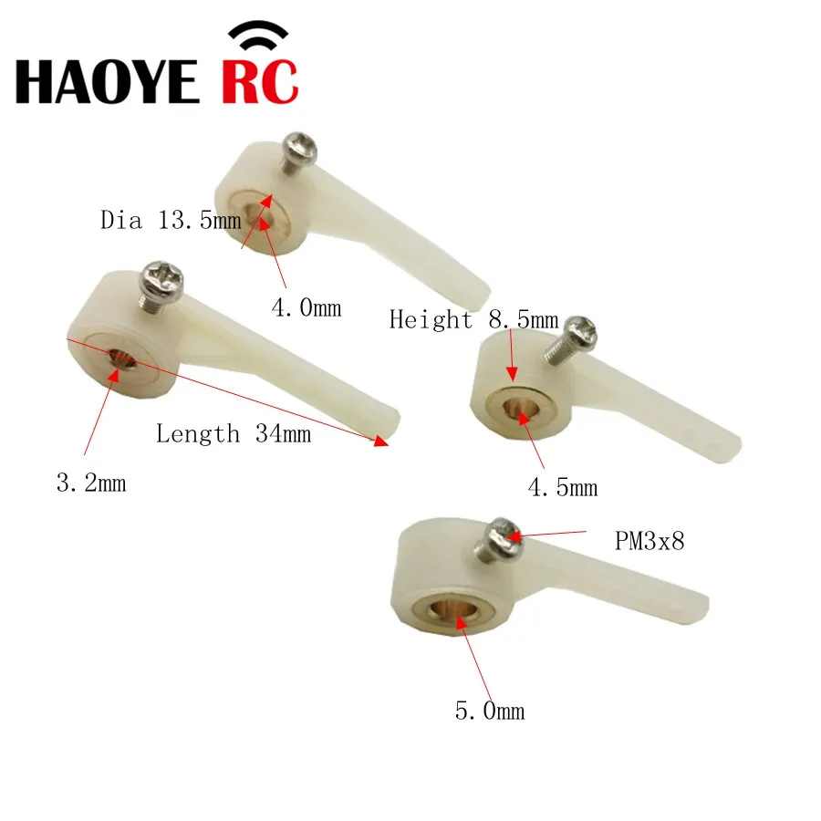 Haoye 5-Pack 1/2 Arm Steering Single Arms with Screws for RC Airplane ...
