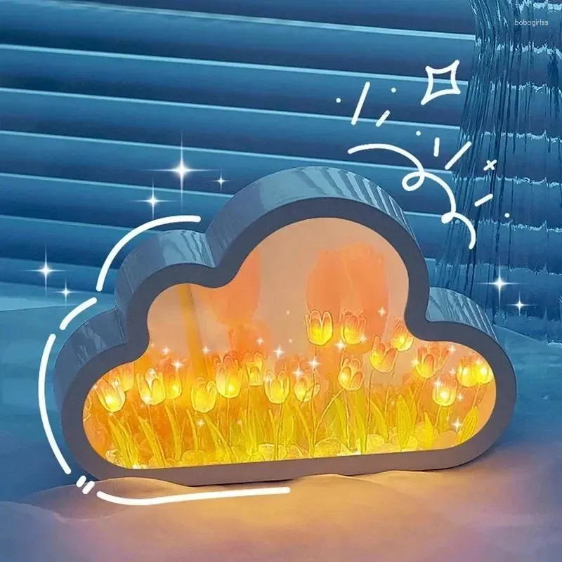 Handmade DIY Tulip Sleeping Cloud Lamp With Cloud Light And Simulation ...