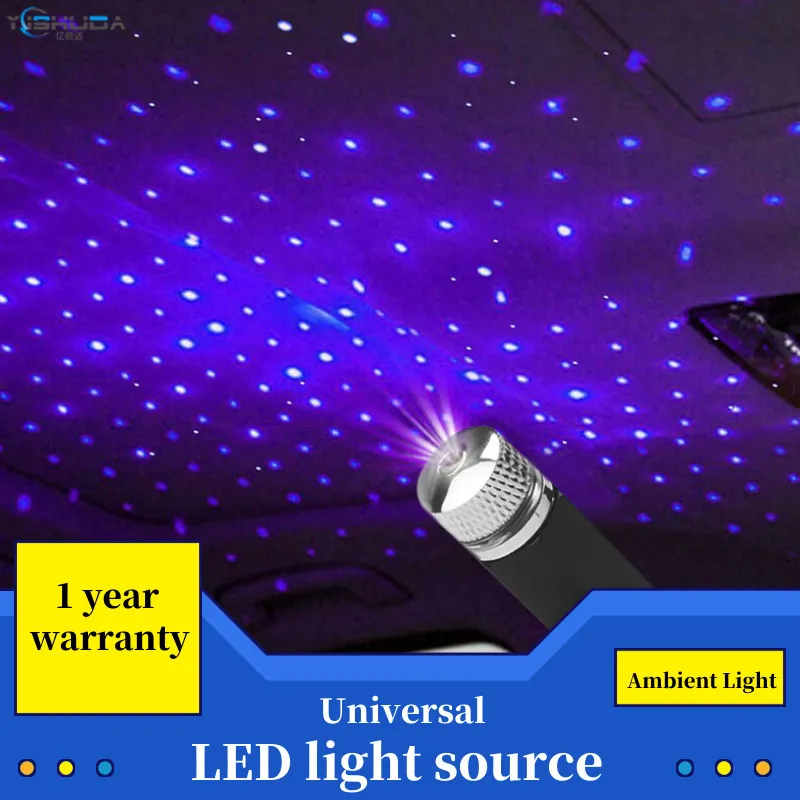 Car Roof Light Projector: Adjustable Interior Atmosphere Lamp with USB ...
