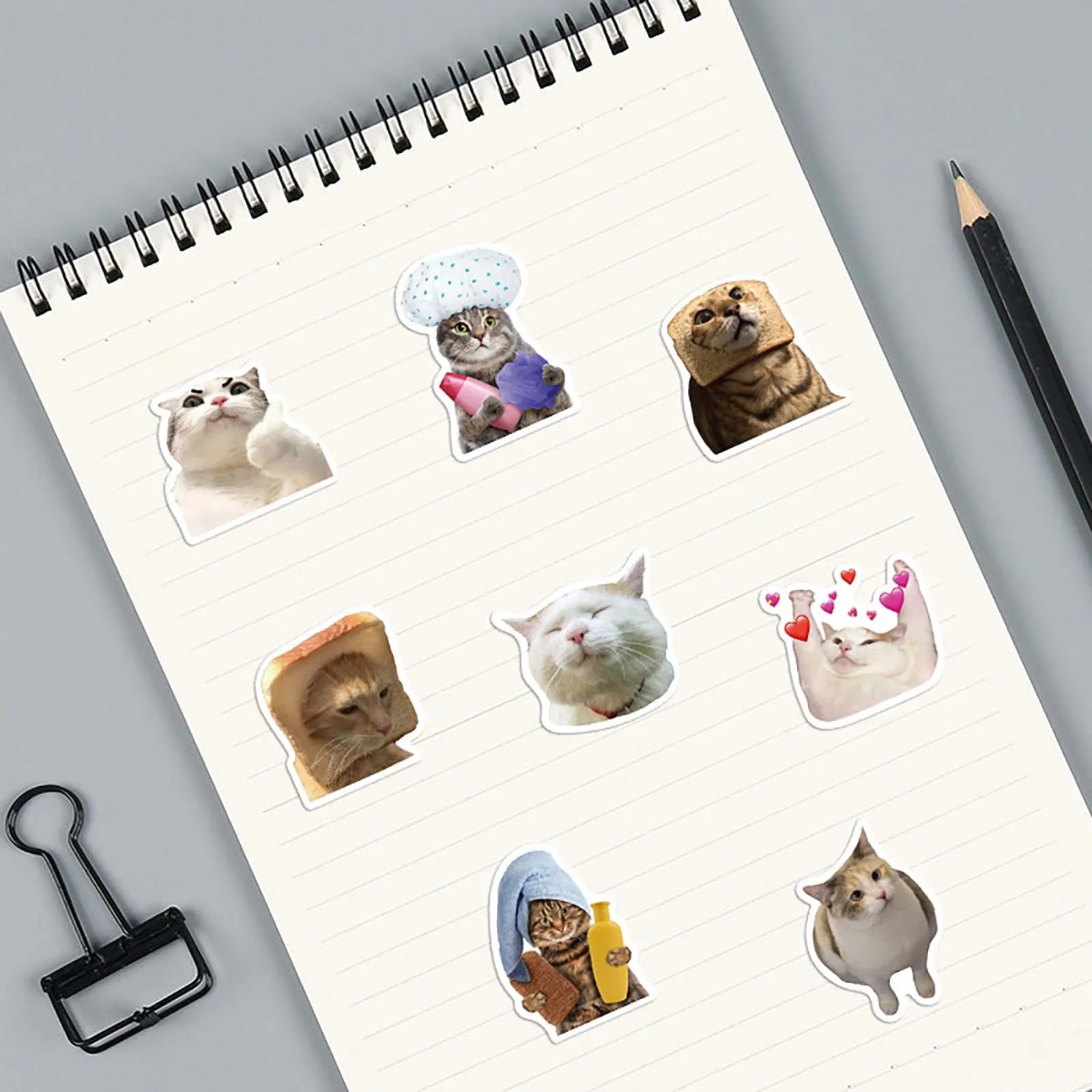 Cute Cat Stickers for Personalizing Luggage, Guitars, Notebooks, and ...