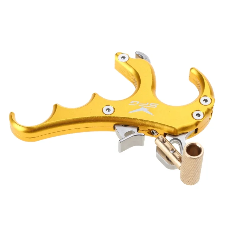 4-Finger Grip Thumb Release Aid Compound Bow Release Hunting Caliper ...