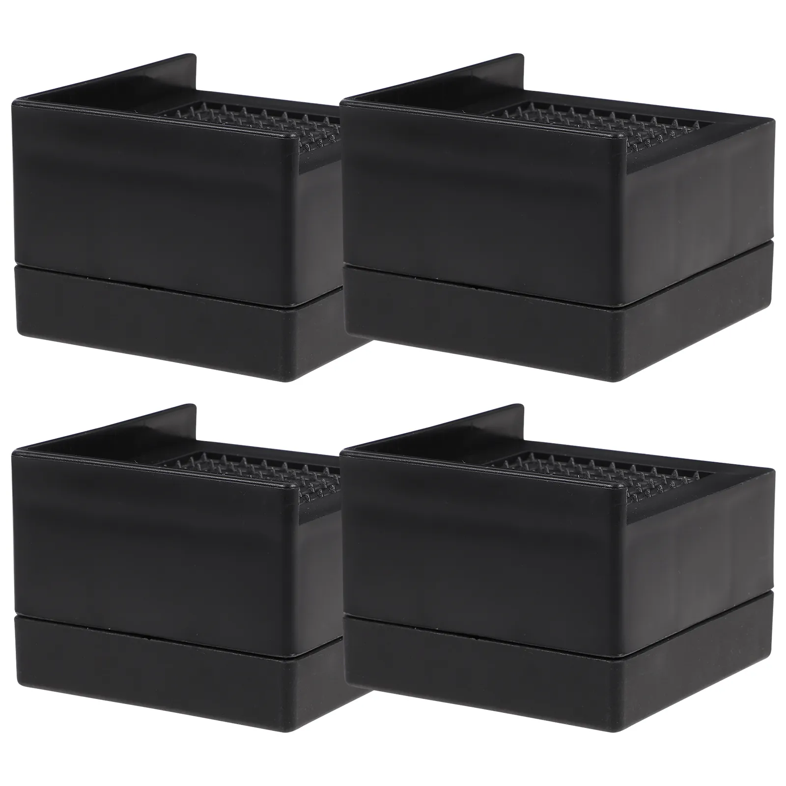 4-Pack 2-Inch Square Rubber Furniture Risers, Floor Protectors, Bed ...