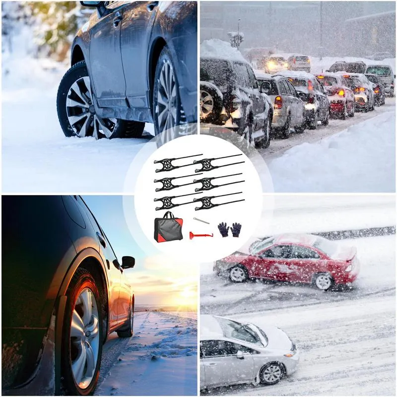 Adjustable Tire Chains 6.5-10.8 in 165-275 mm Anti Skid Wheel Belts for ...