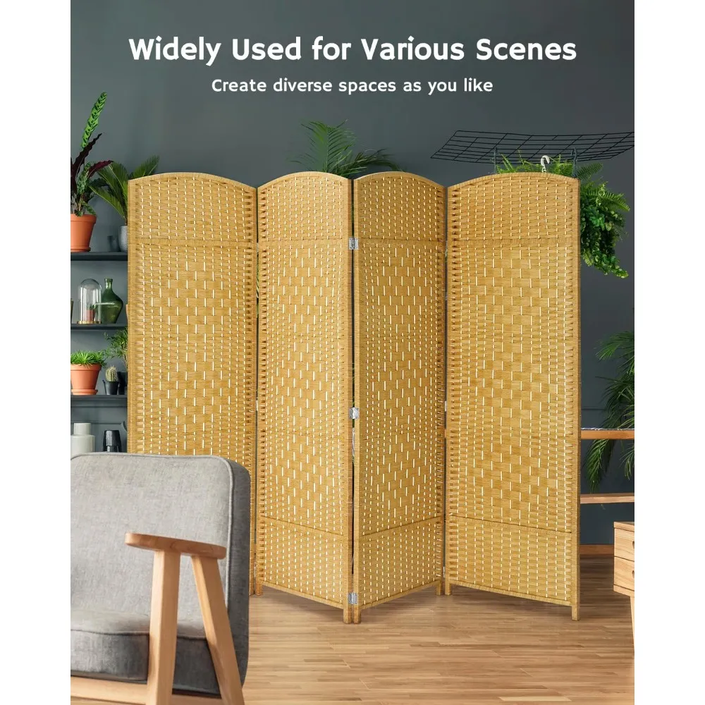 6ft Tall Extra Wide Folding Privacy Screens: Diamond Weave Room ...