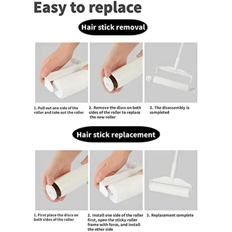 Sticky Brush Long Handle Pet Hair Remover Retractable Roller for Sofa ...