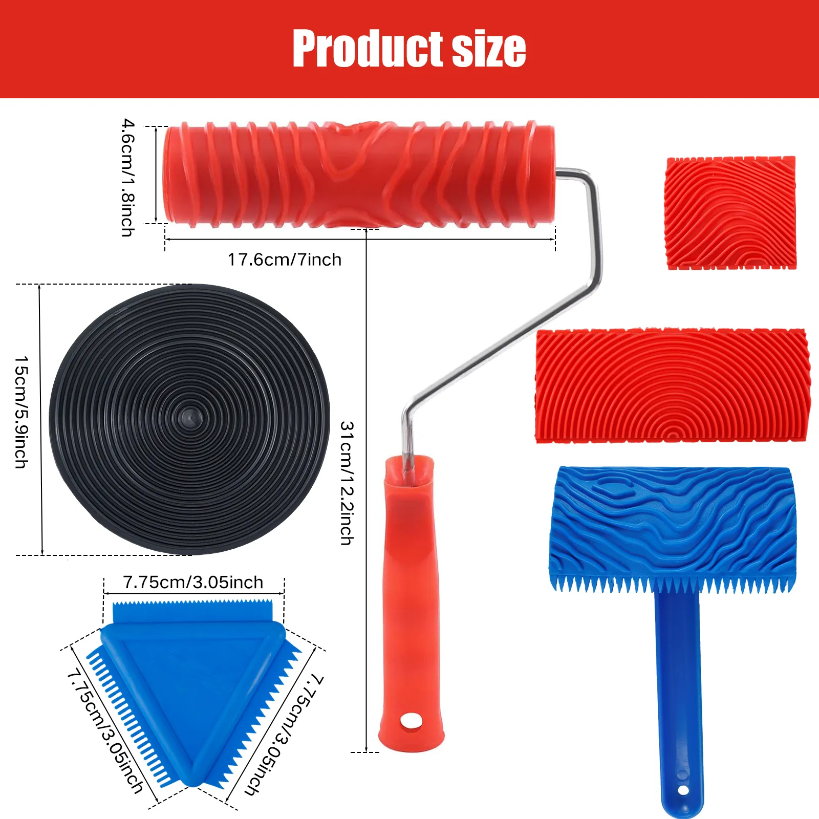 Wood Grain Roller Tool Wood Texture Paint Roller DIY Wall Painting ...