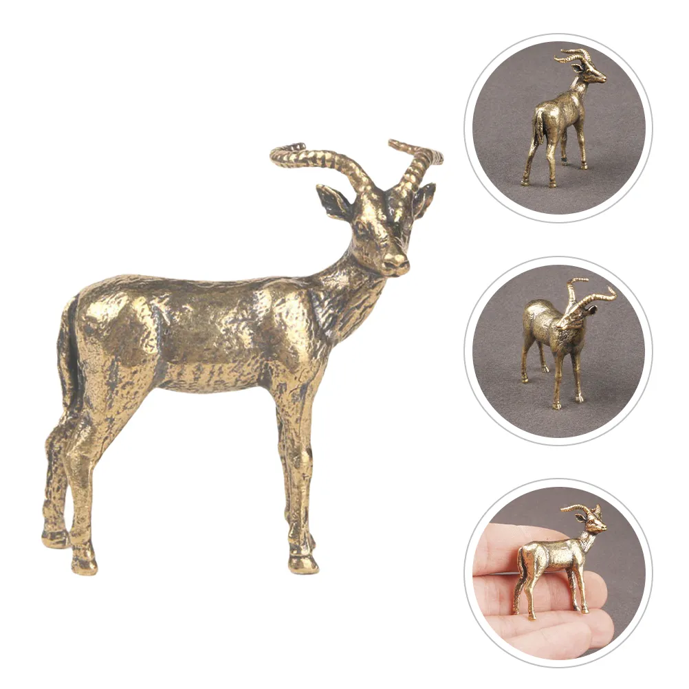 Brass Goat Figurine: Chinese Zodiac Ingot Statue, Decorative Sheep For ...