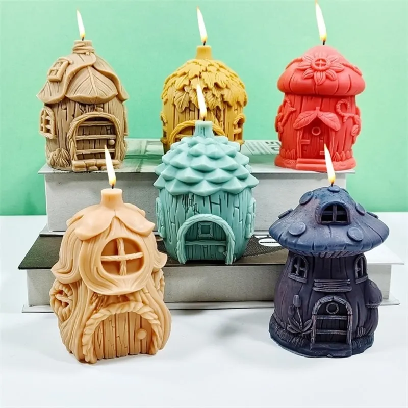 Practical Silicone Mold 3D Mushroom House Shaped Mold for DIY Crystal ...