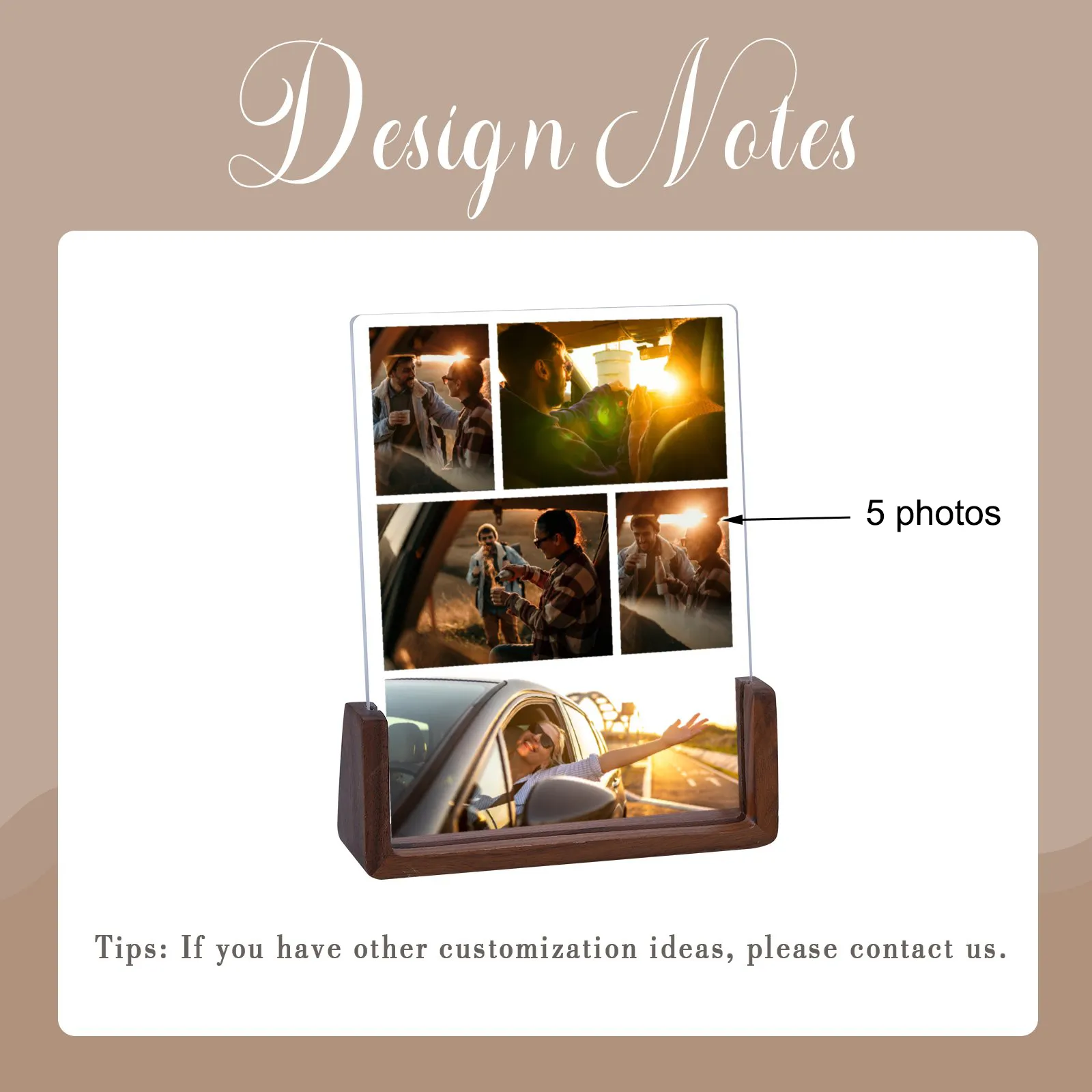 Custom Acrylic wall of photo frames - 5 Photos Collage Frame for Couple ...