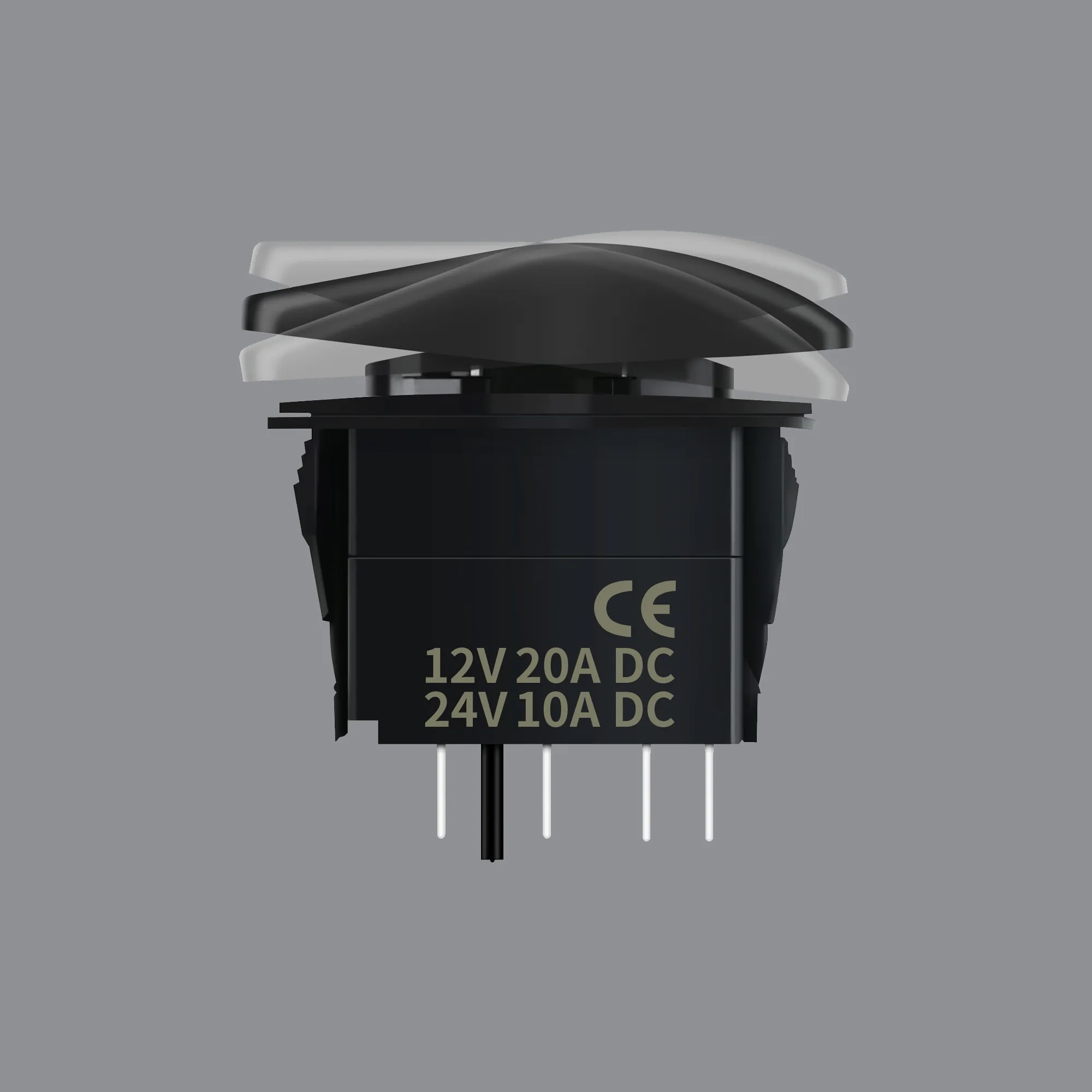 Marine Boat Rocker Switch 7Pin DPDT ON OFF ON Dual LED 12V 20A High Low ...