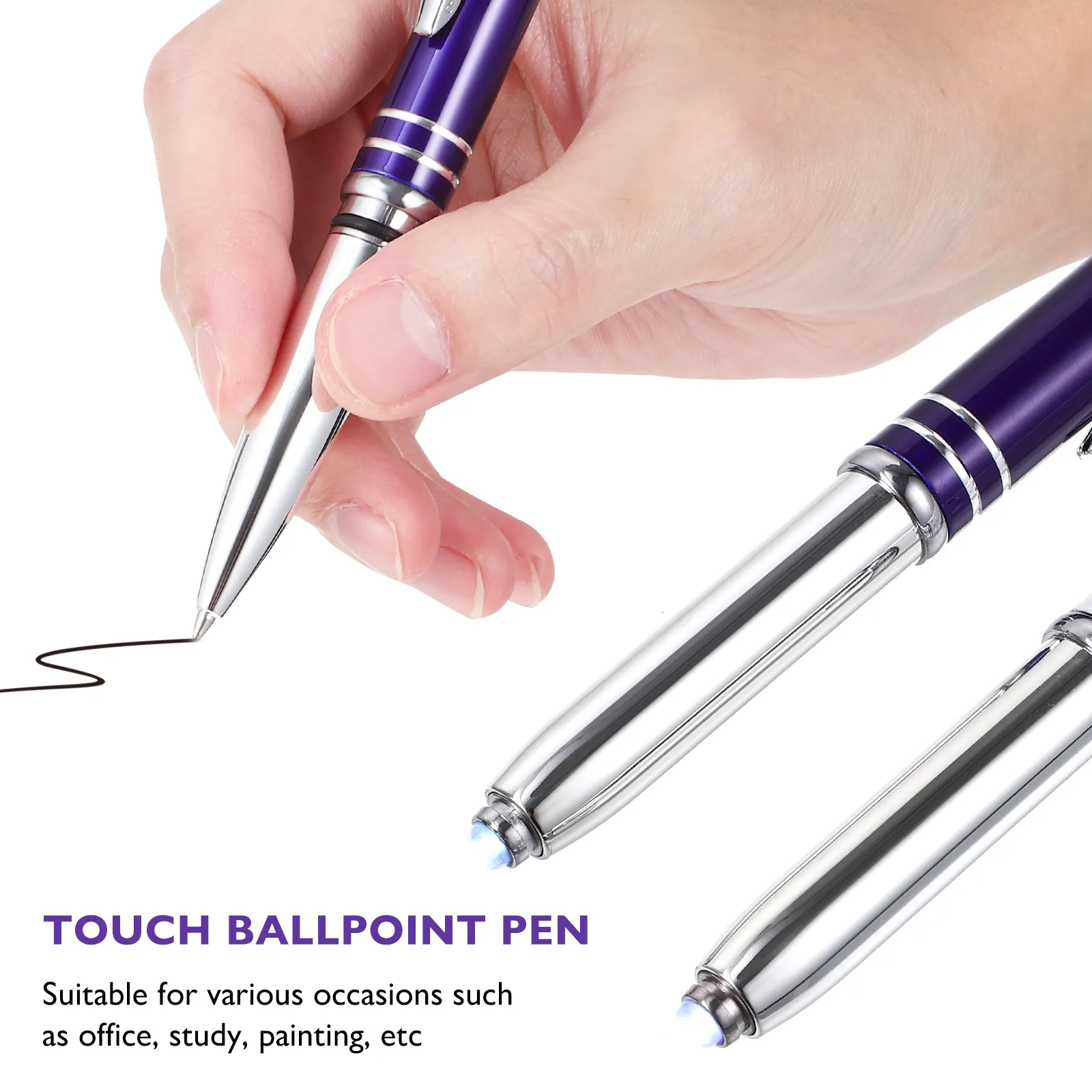2-Pack Stylus Pens with Flashlight, Multi-Functional LED Light Pens for ...
