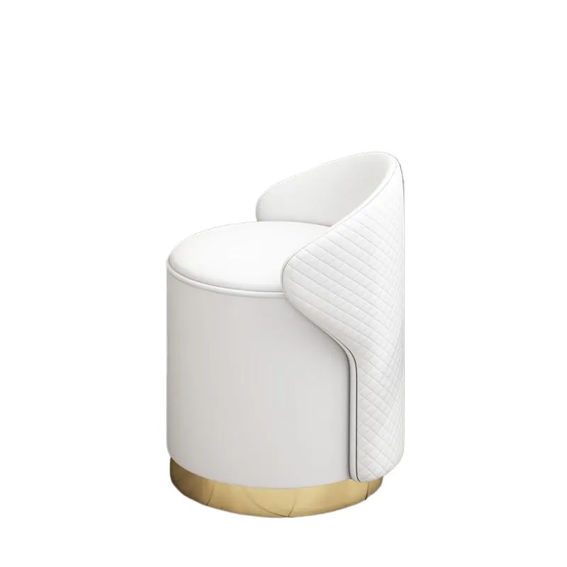 Light luxury dressing stool with mesh backrest round seat for bedroom ...
